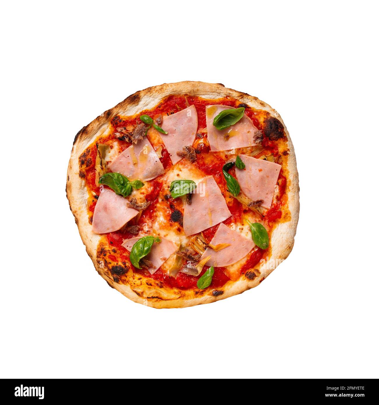 Italian pizza tomato ham Cut Out Stock Images & Pictures - Alamy