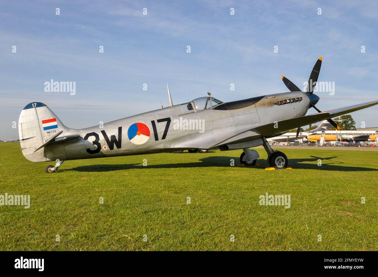 Second World War Supermarine Spitfire fighter plane MK732. Spitfire LF ...