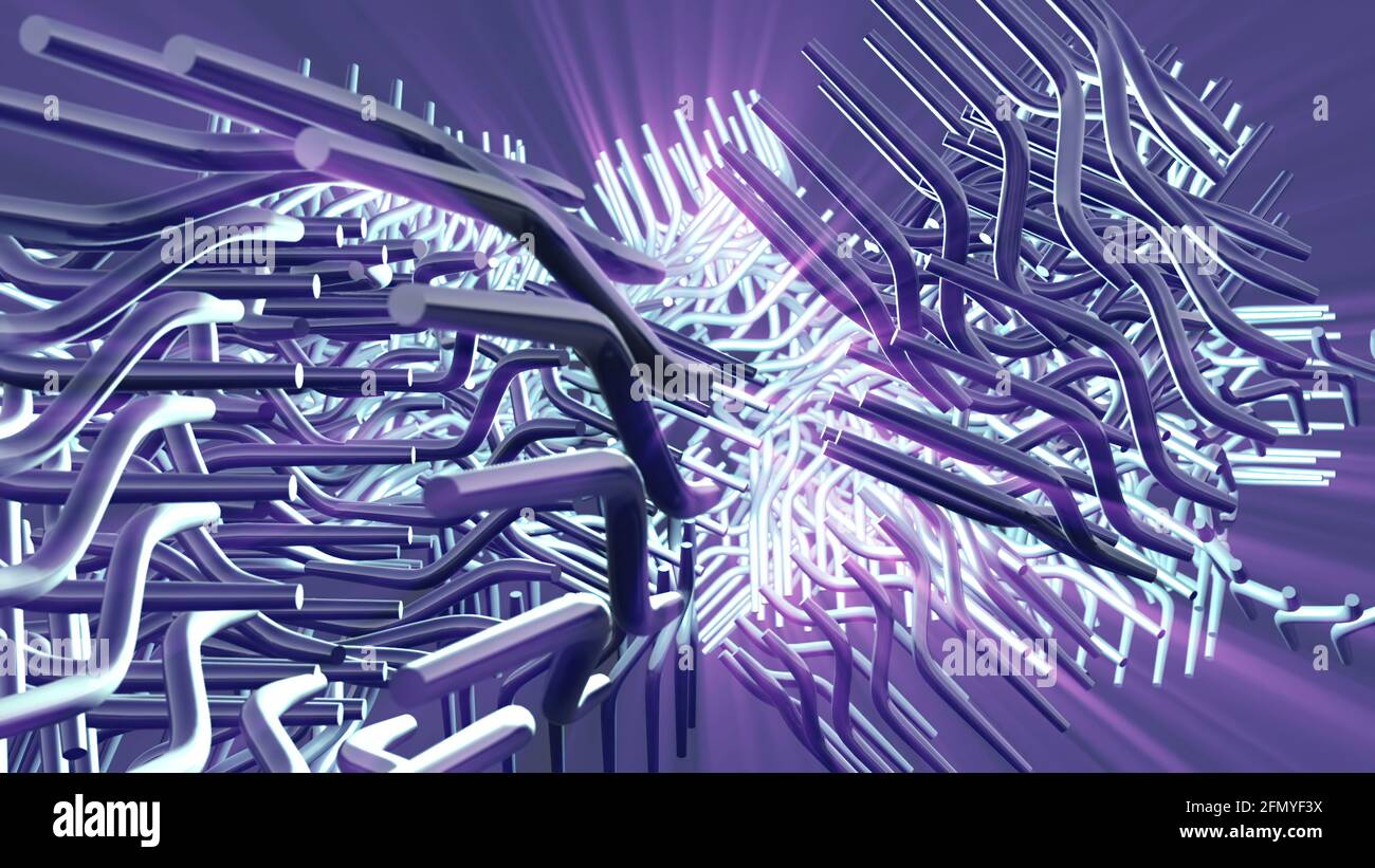 3D illustration of geometric silver curved rods Stock Photo - Alamy