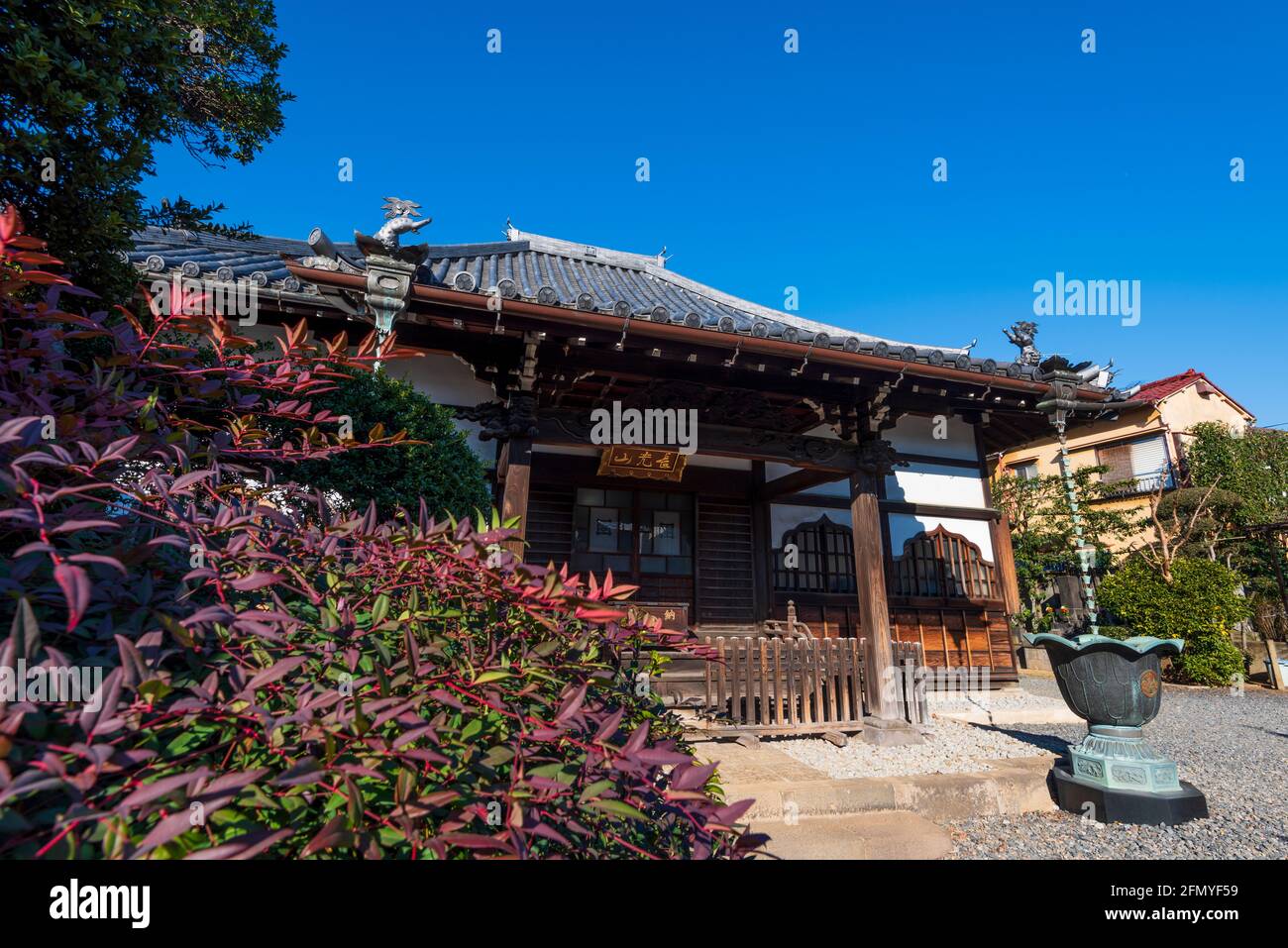 Tokyo, Japan - January 9, 2016: the site of the famous Ryusen-ji Temple ...