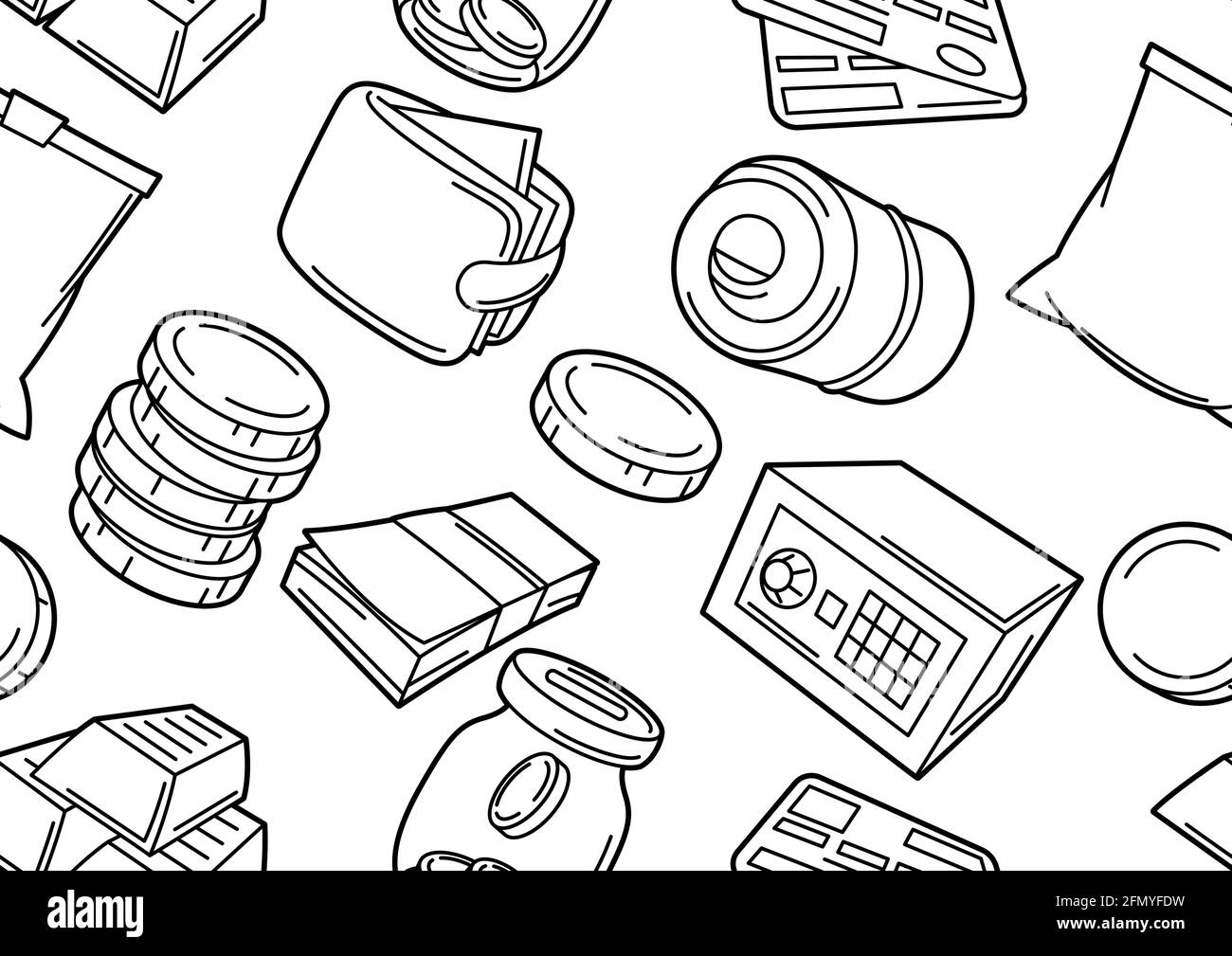 Banking seamless pattern with money icons. Business background with ...