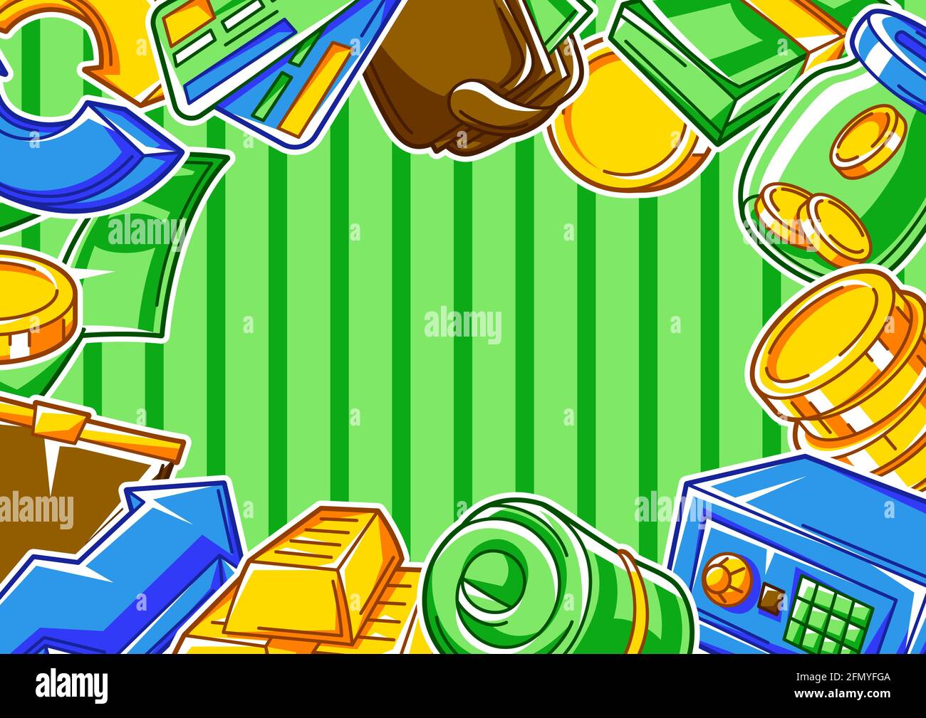 Banking frame with money icons. Business concept with finance items ...