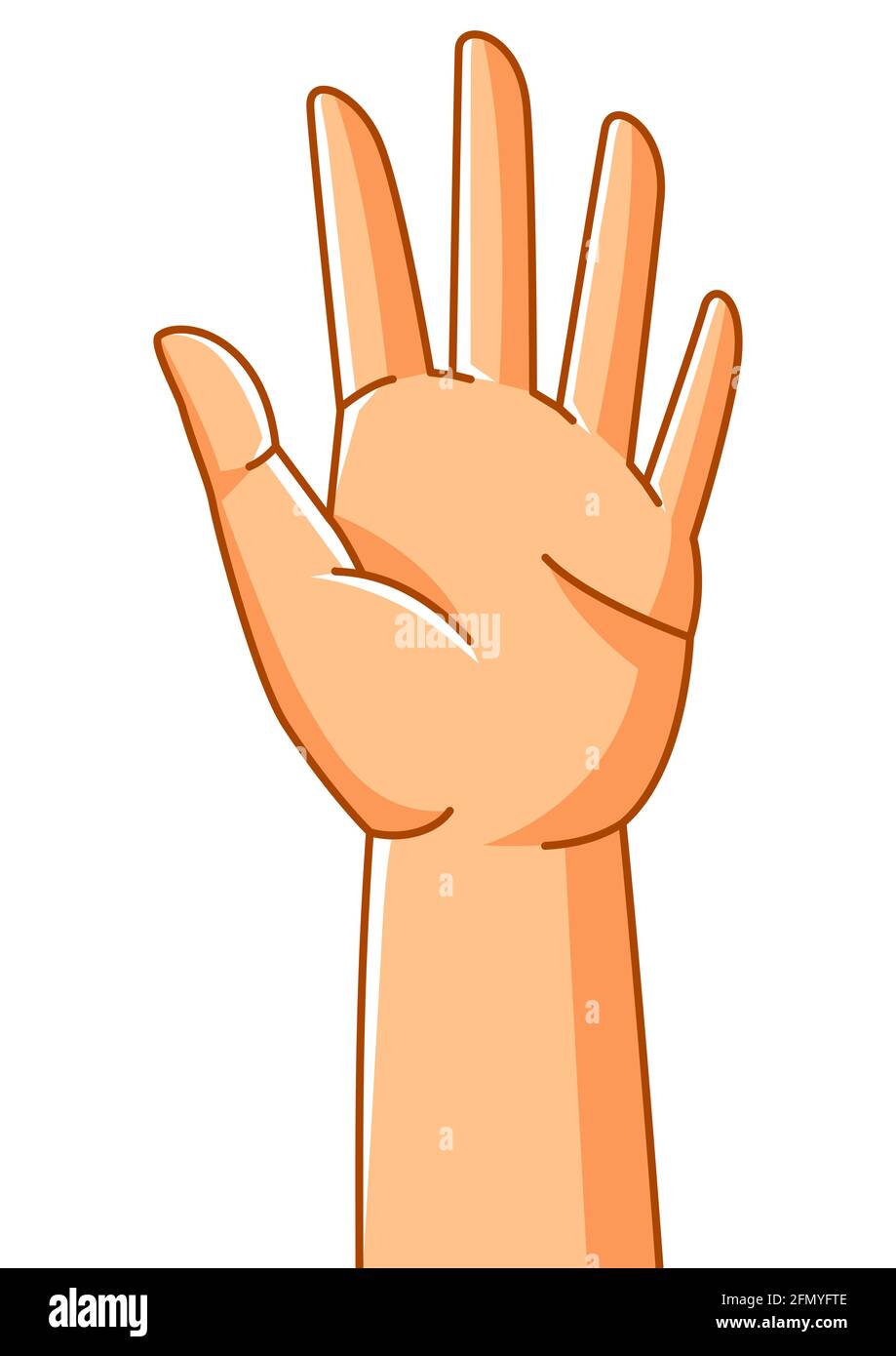 Illustration of raised hand. Sign of consent or choice Stock Vector ...