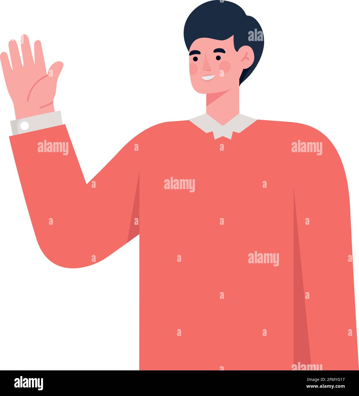 smiling adult waving Stock Vector Image & Art - Alamy
