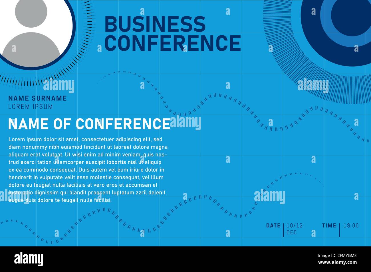 Business conference invitation concept. Modern memphis colorful ...