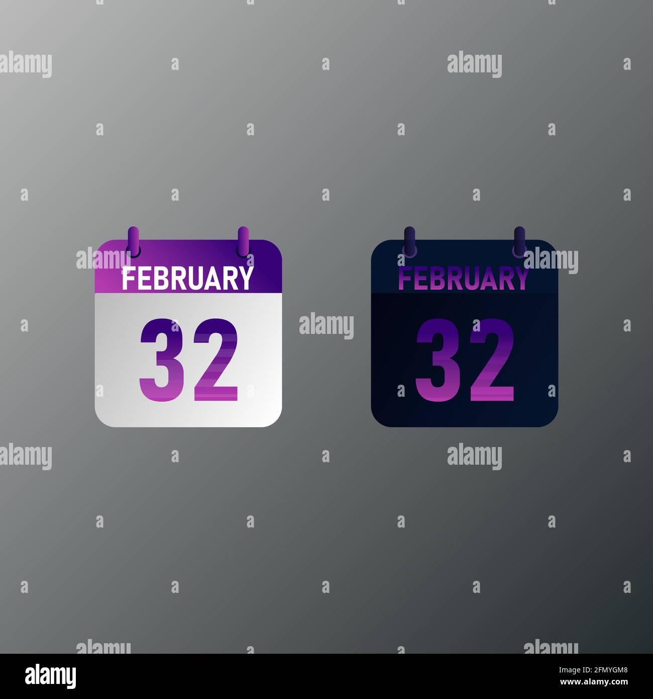 February daily calendar icon in flat design style. Vector illustration ...