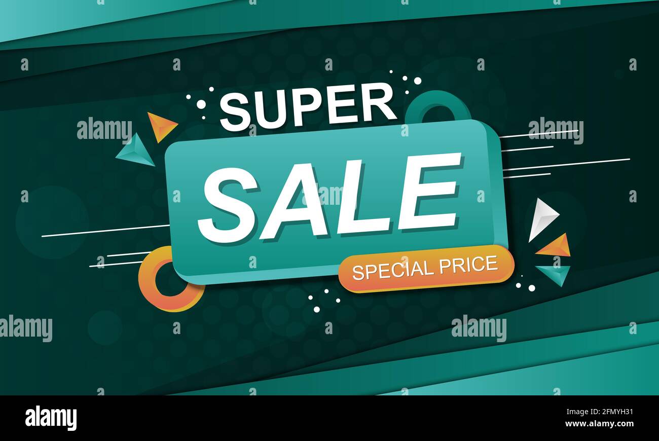 Gradient dark green sale banner background. Abstract banner background ...