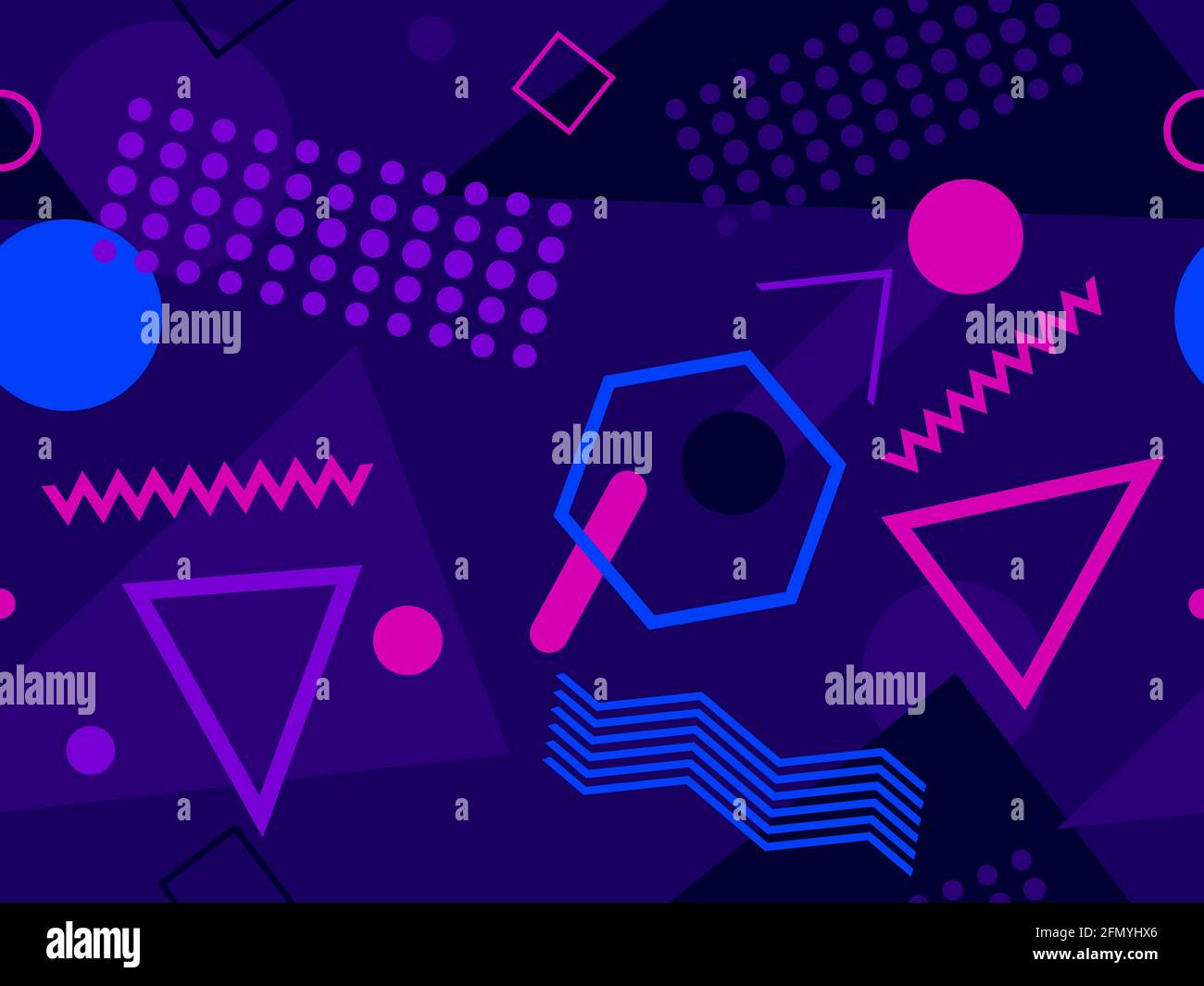 Memphis seamless pattern. Geometric elements memphis in the style of 80 ...