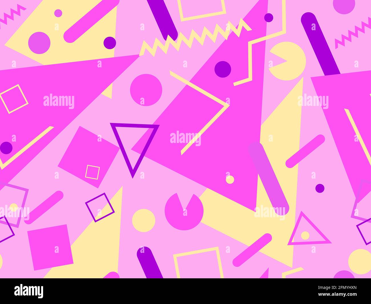 Memphis seamless pattern. Geometric elements memphis in the style of 80 ...