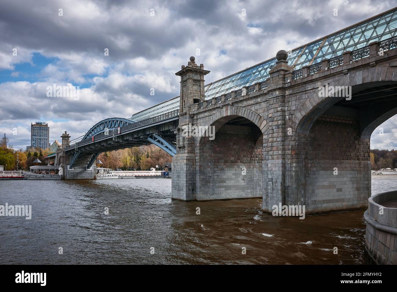 Andreevsky Pedestrian Bridge or Pushkin Bridge, built in 1905-1907. The ...