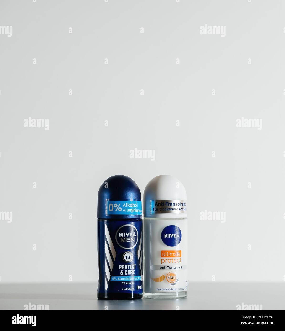 Isolated on white background two new Nivea Ultimate protect Stock Photo ...