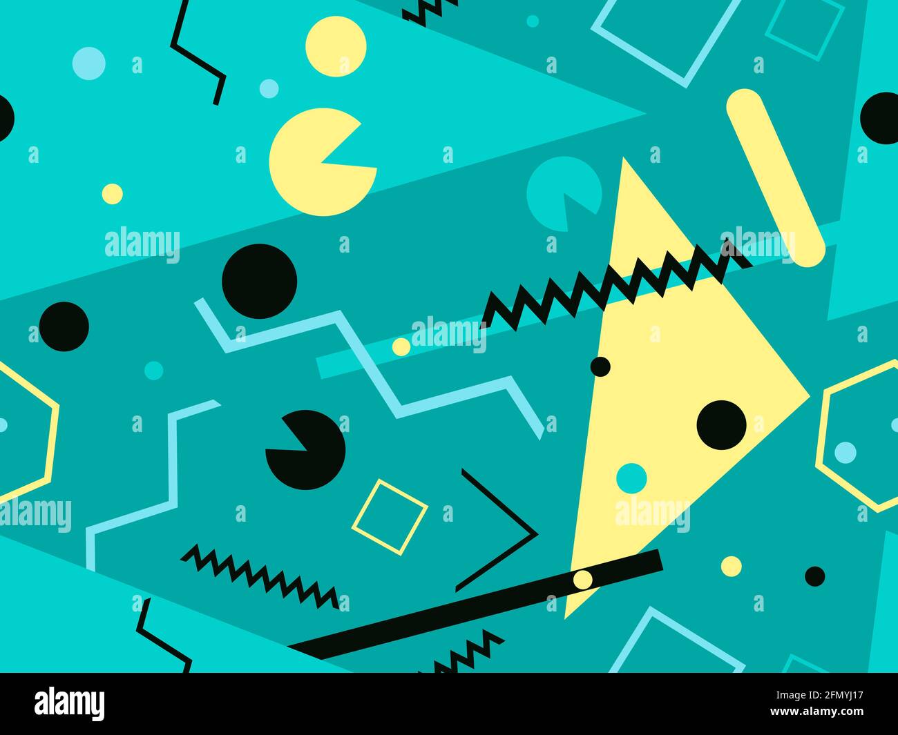 Memphis seamless pattern. Geometric elements memphis in the style of 80 ...