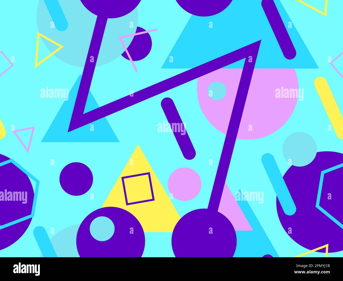 Memphis seamless pattern. Geometric elements memphis in the style of 80 ...