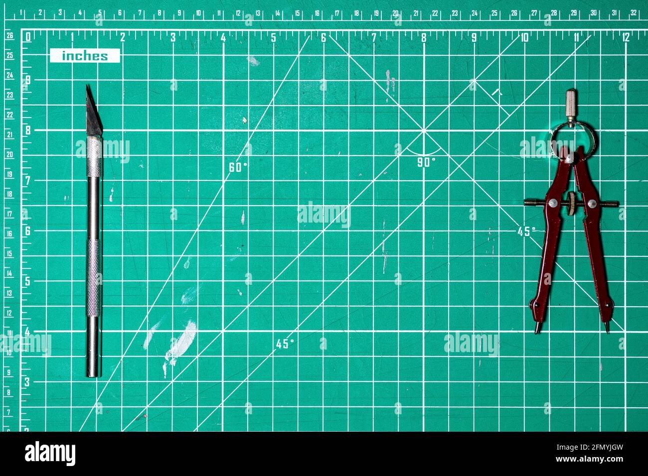 Cutting mat ruler hi-res stock photography and images - Alamy