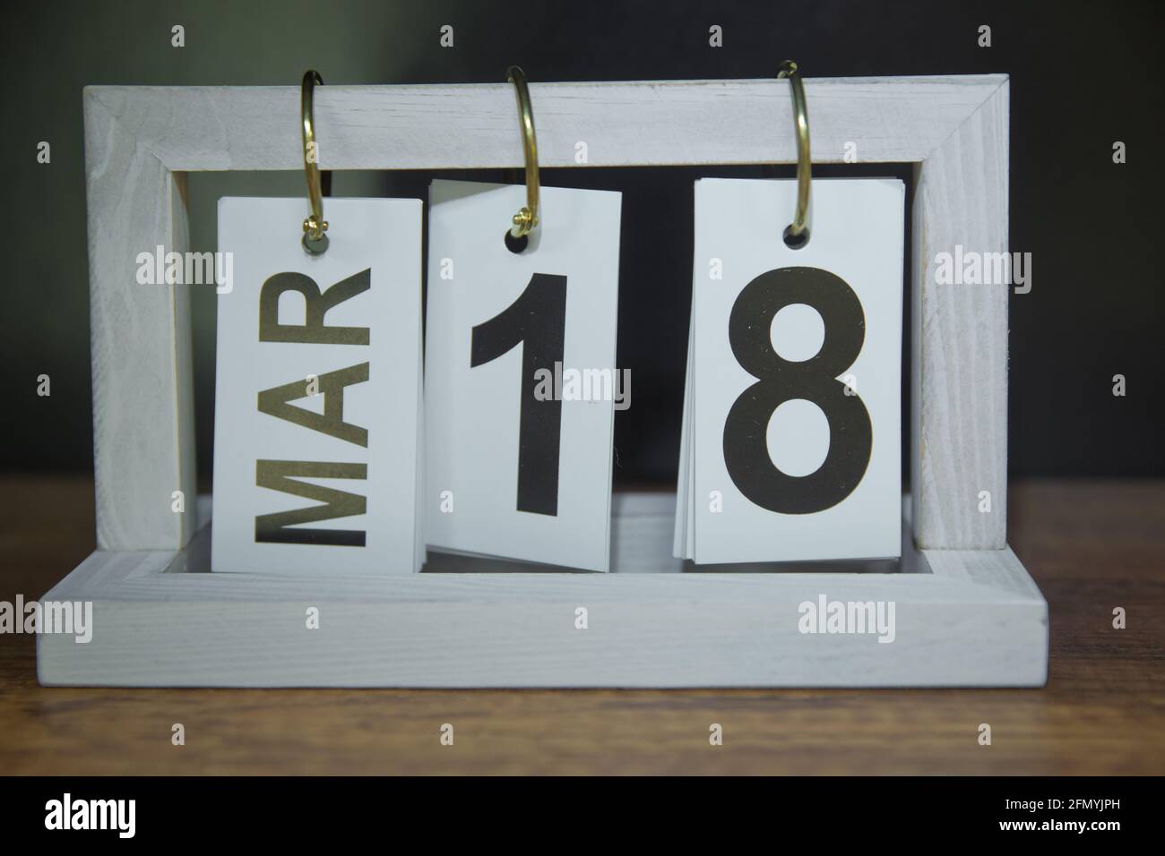 May 18, Date design with a black wooden calendar for a business, Date ...