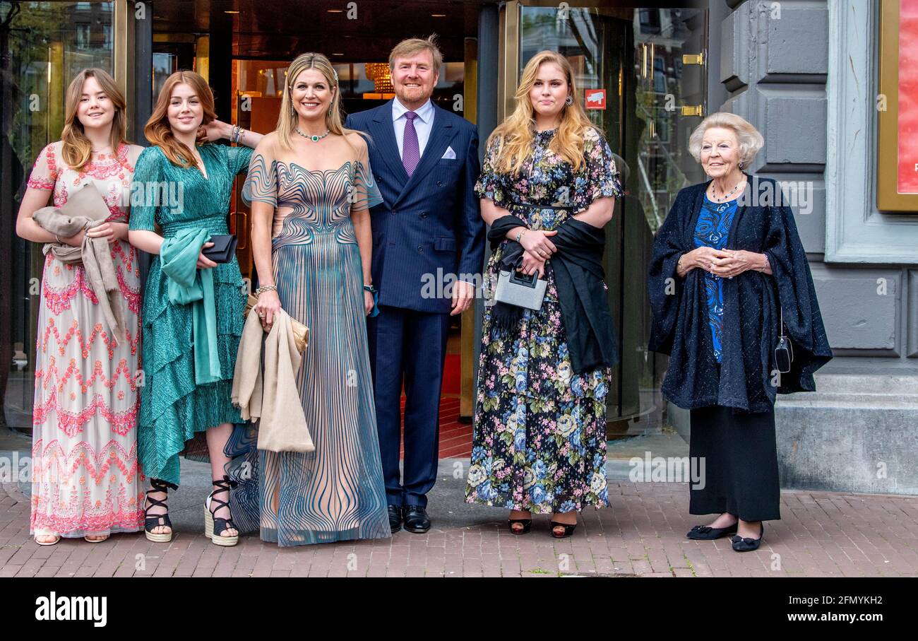 Amsterdam, The Netherlands. 12th May, 2021. Queen Maxima with King ...