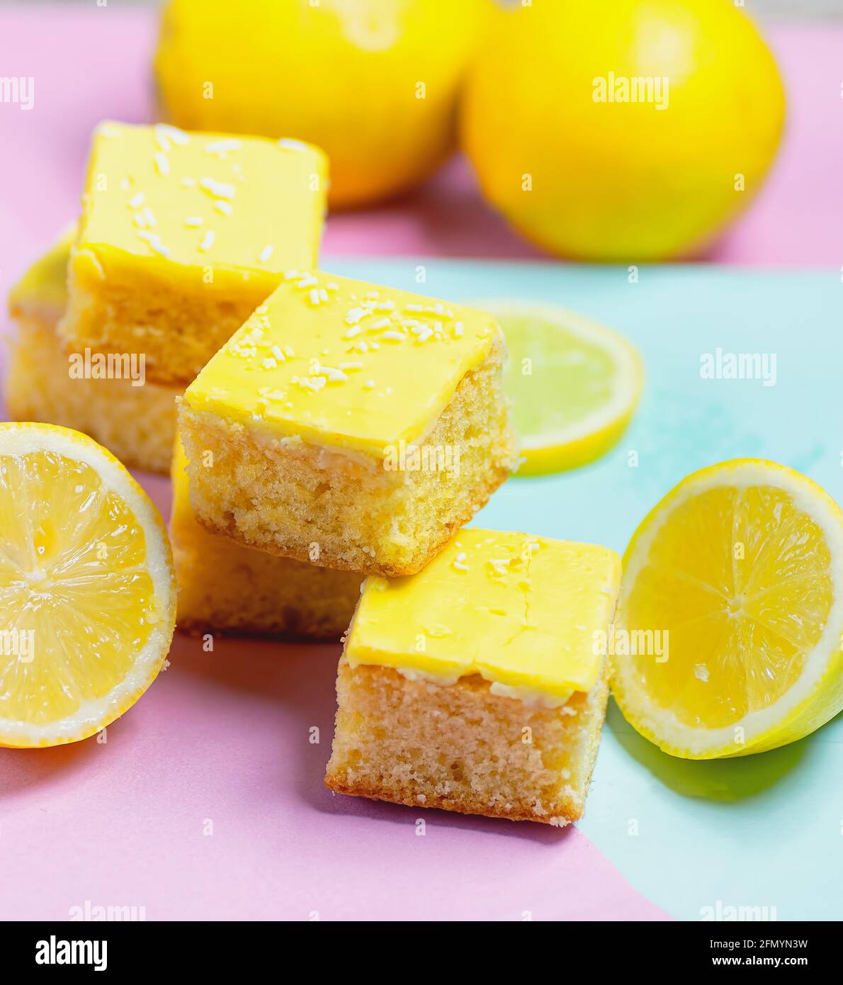 Lemon slice cakes with sprinkles Stock Photo - Alamy