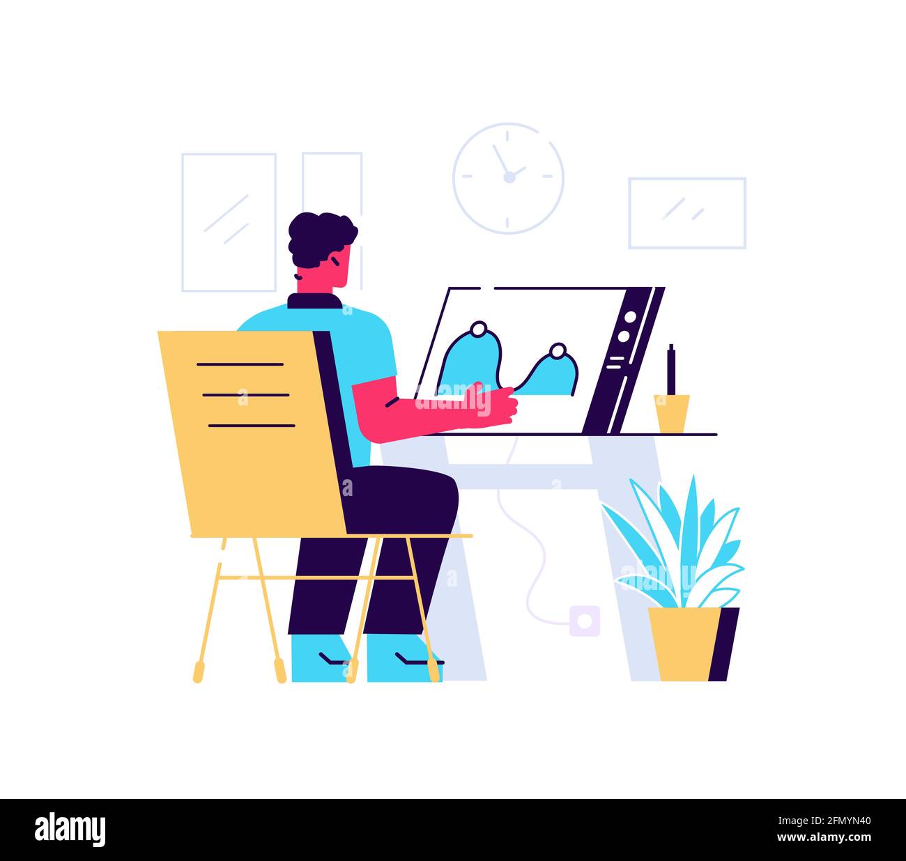 Designer work computer Cut Out Stock Images & Pictures - Alamy