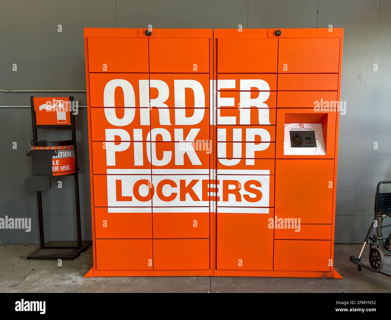 Orlando, FL USA - April 26, 2021: The order pickup lockers for online ...