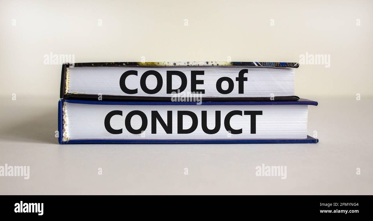 Code of conduct symbol. Concept words 'Code of conduct' on books on a ...