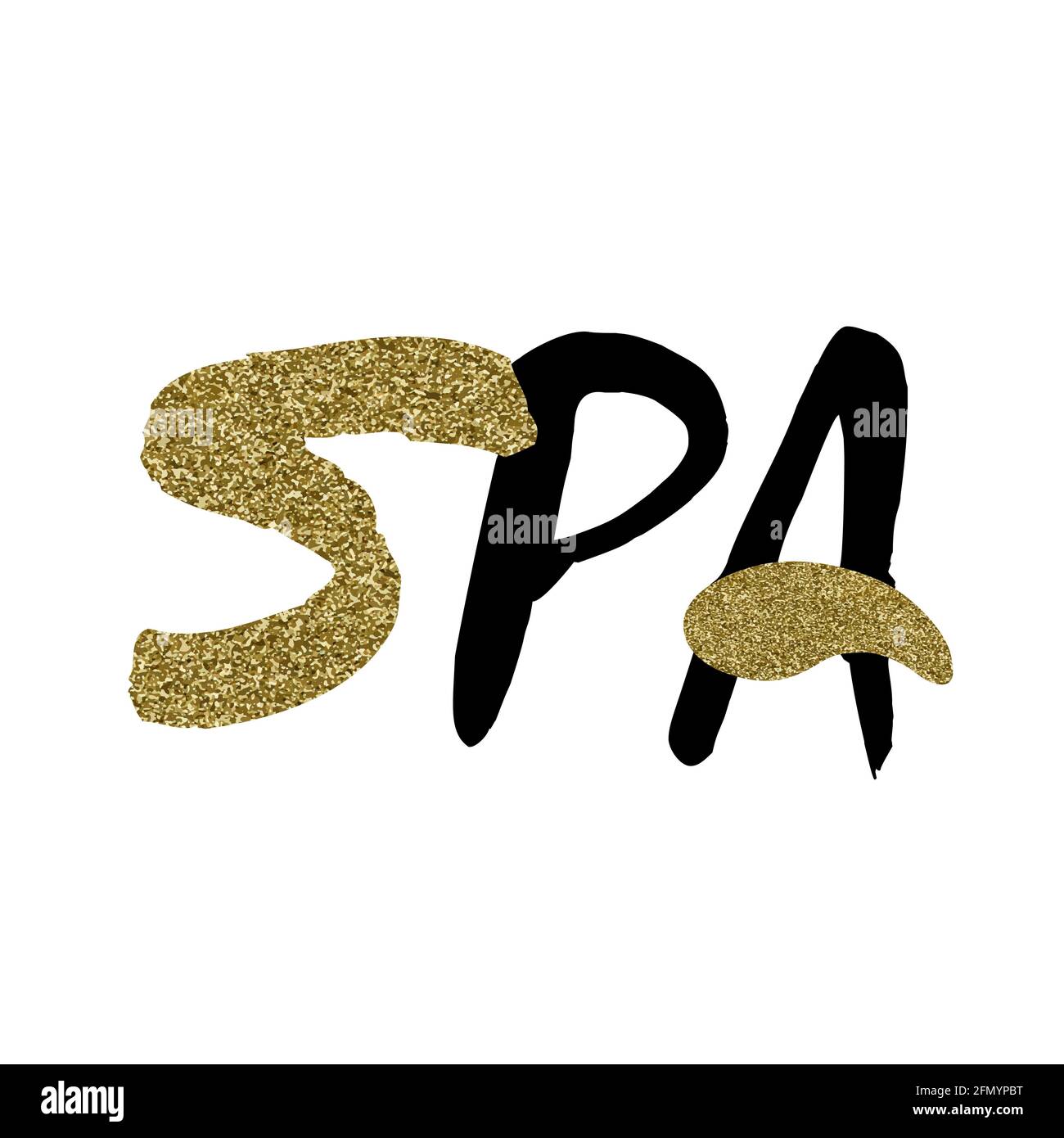 Text Spa for logo black color with gold texture Stock Vector Image ...