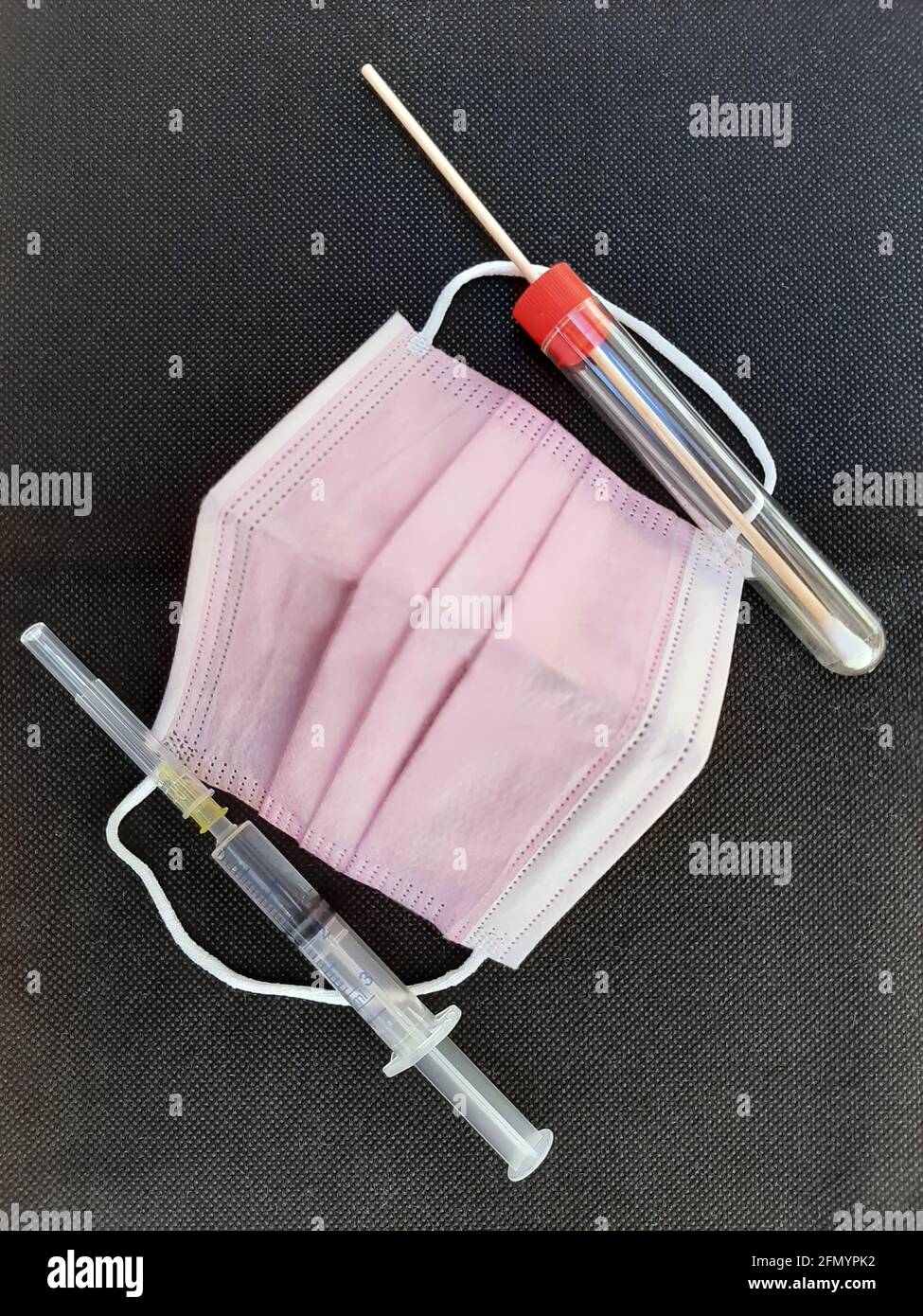 Medical test tools. Tools for medical tests. Syringe, swab and ...