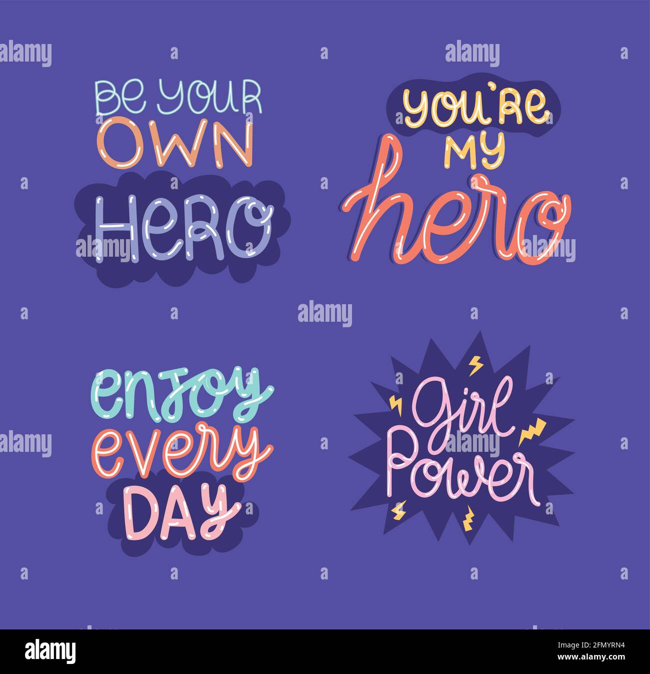 four motivation lettering Stock Vector Image & Art - Alamy