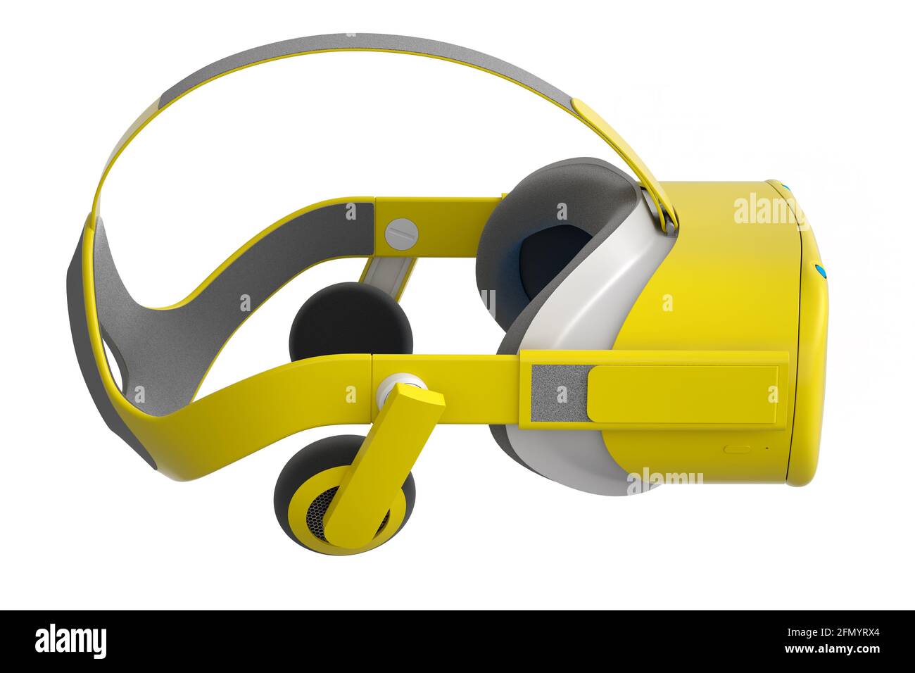 Virtual yellow reality glasses isolated on white background. 3d ...