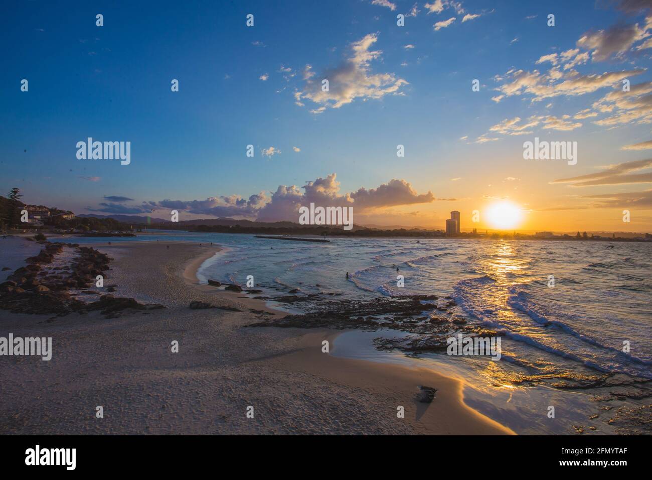 Beautiful sunset on the beach Stock Photo - Alamy