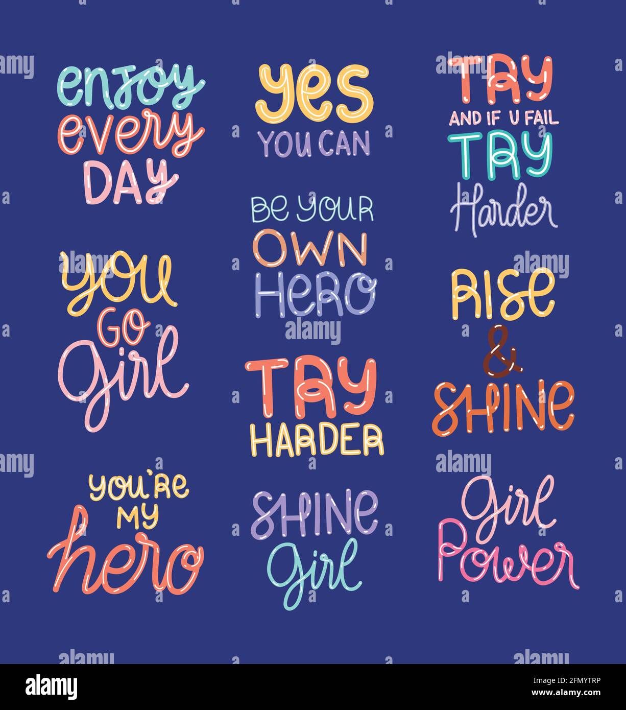 motivation lettering pack Stock Vector Image & Art - Alamy