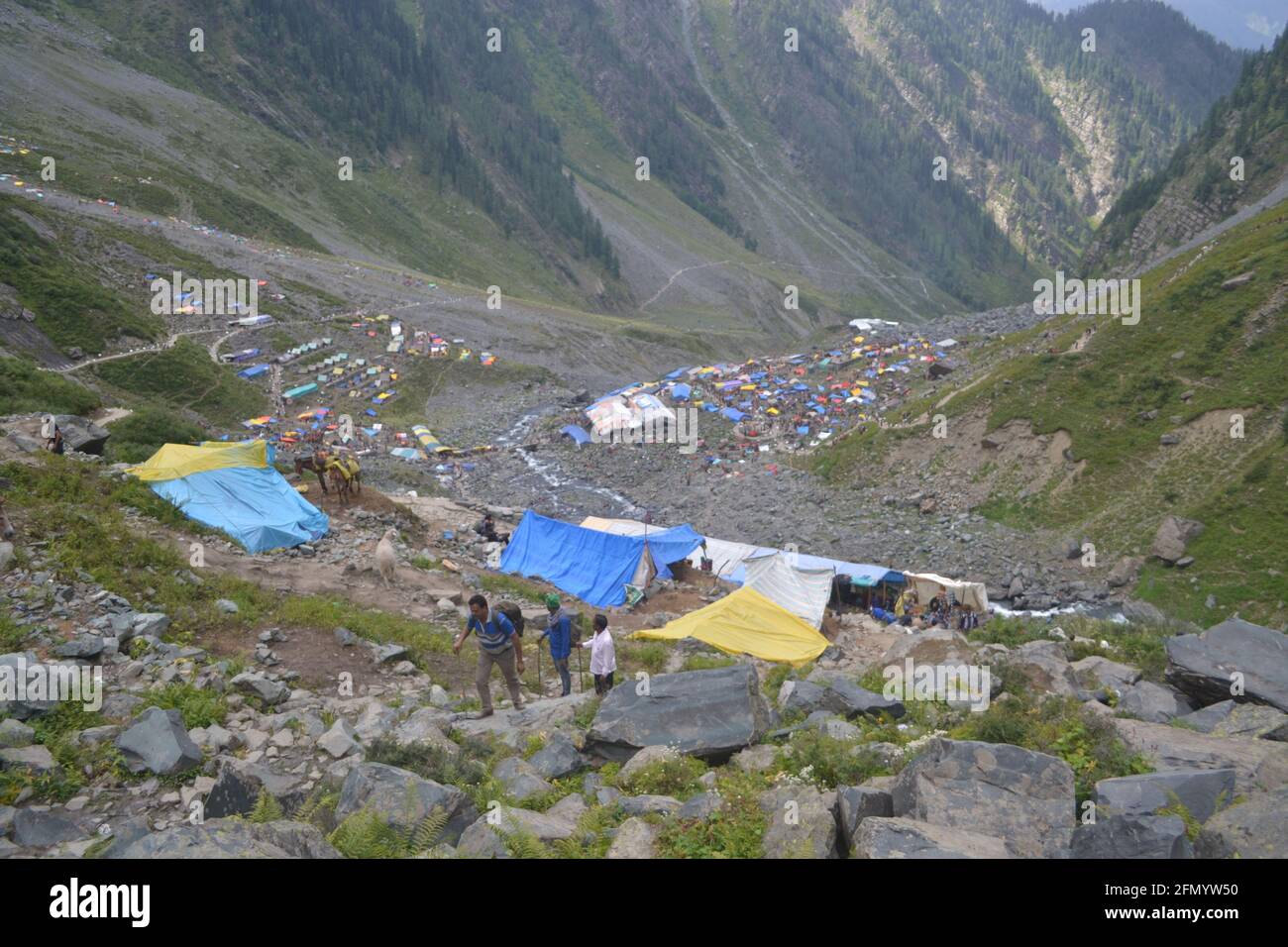 Beautiful View of Mountain Going to Manimahesh Yatra Stock Photo - Alamy