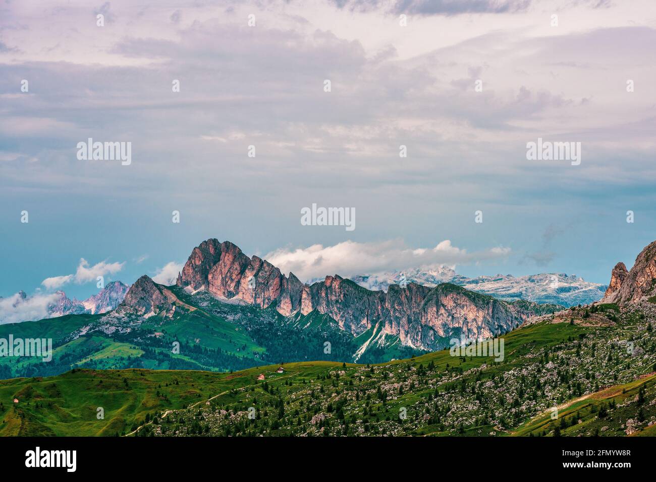 Red mountains in the Dolomites, Italy Stock Photo - Alamy