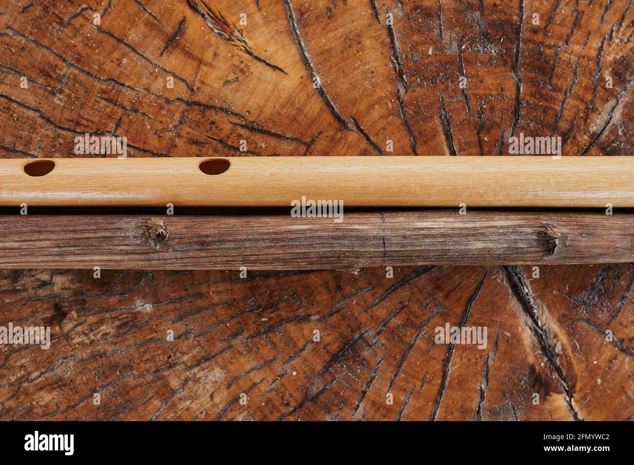 wind musical instrument wooden flute isolated Stock Photo - Alamy