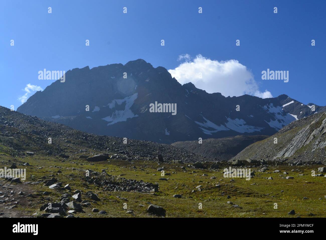 Beautiful View of Mountain Going to Manimahesh Yatra Stock Photo - Alamy