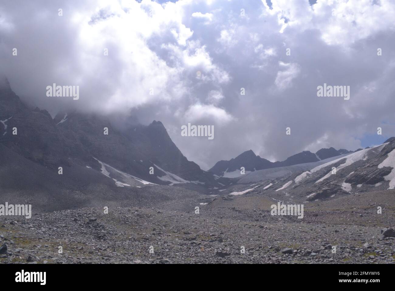 Beautiful View of Mountain Going to Manimahesh Yatra Stock Photo - Alamy