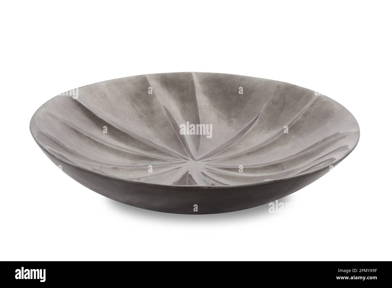 Round decorative ceramic tray isolated on white background Stock Photo ...