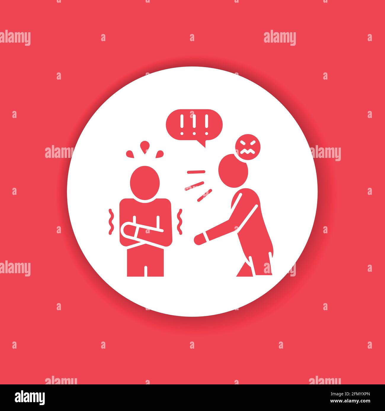 Intimidation black glyph icon. Verbal bullying. Harassment, and ...