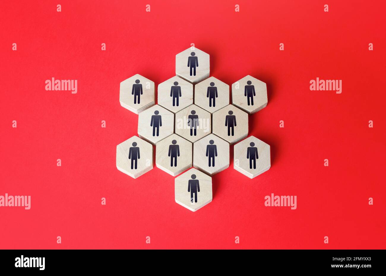 People combined into a star-shaped structure. Unity. Building a ...
