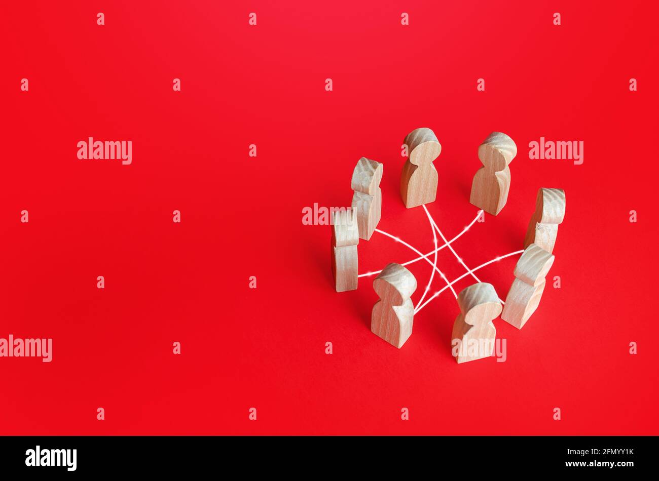 Circle of connected people. Collaborate and cooperate in a group ...