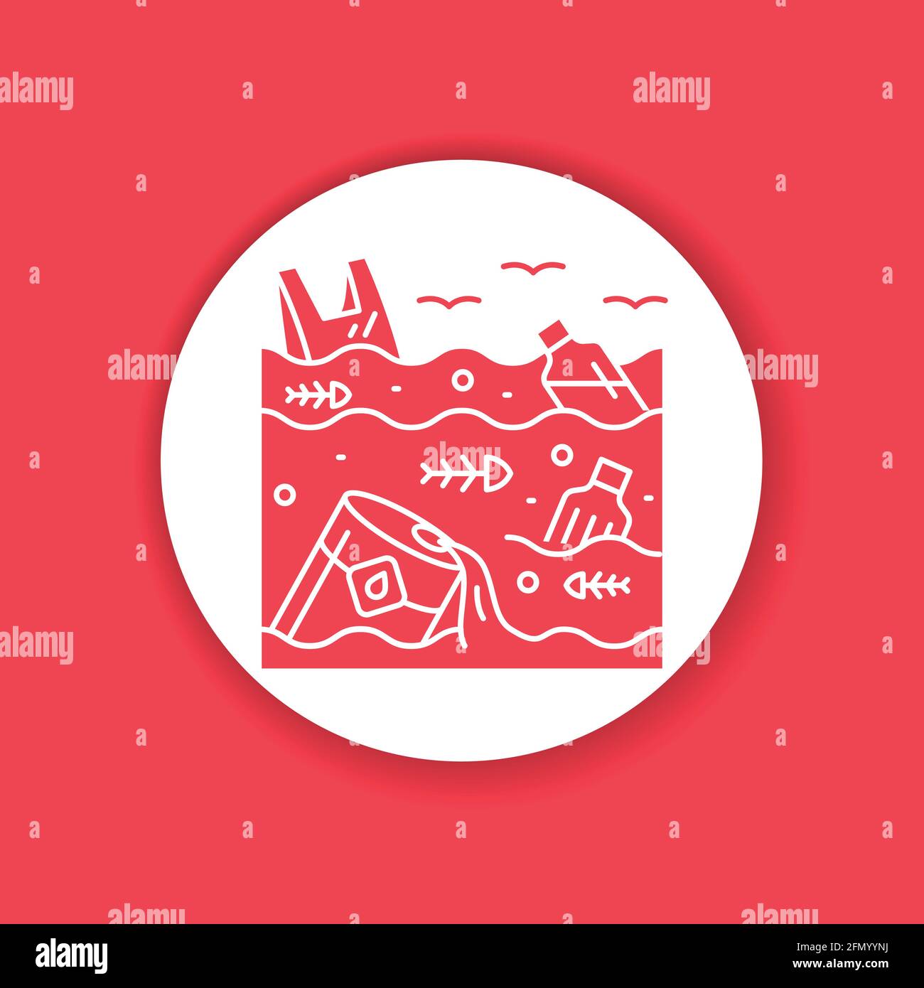 Water pollution black glyph icon. Environmental problems. Sign for web ...