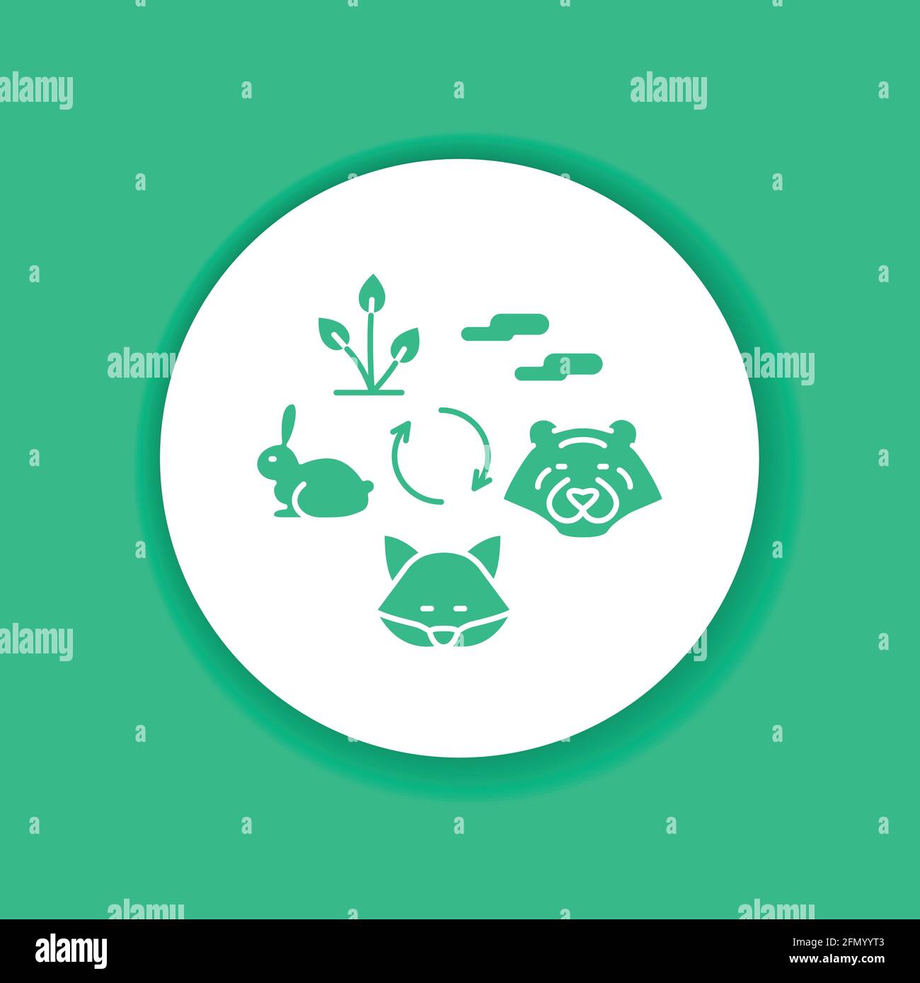 Food chain black glyph icon. Nature eating model. Sign for web page ...