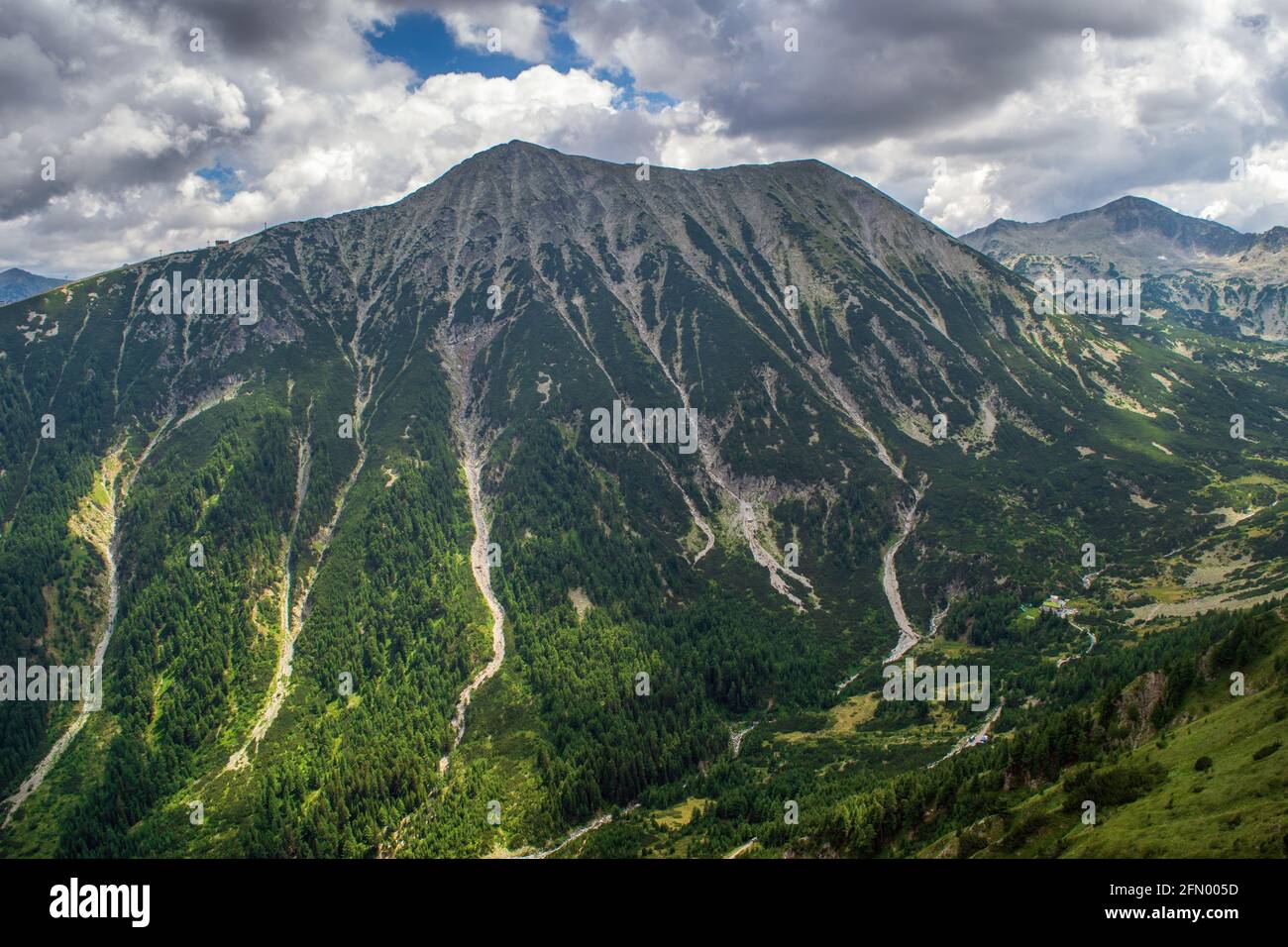 Hiking to Koncheto, view across the peaks of the Pirin Mountains in ...