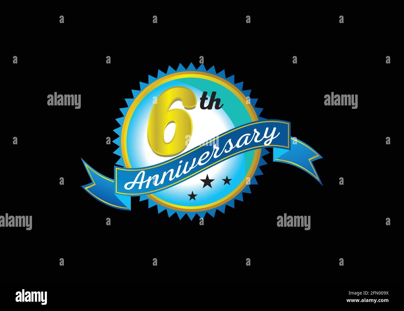 6th anniversary logo design vector template Stock Vector Image & Art ...