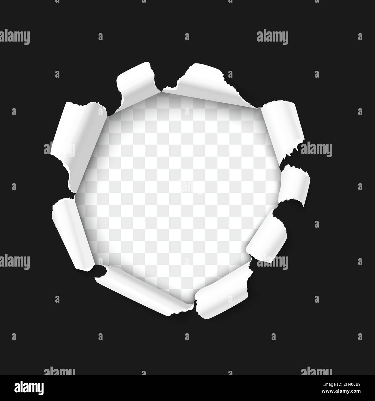 Black detailed paper hole realistic 3D vector template. Concept for ...