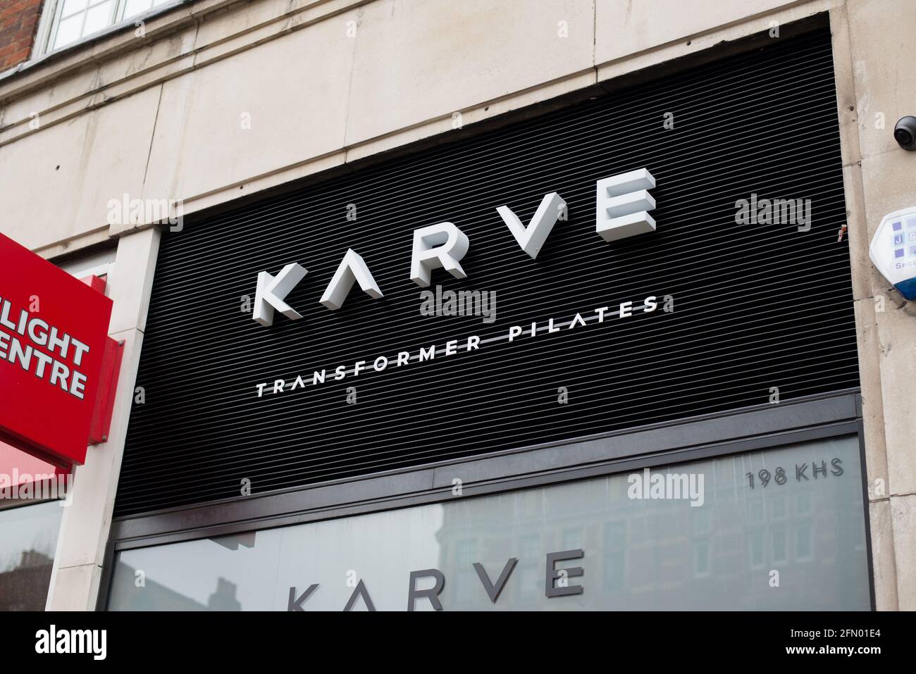 Logo Shop Sign Brand Karve Pilates Gym Studio Stock Photo - Alamy
