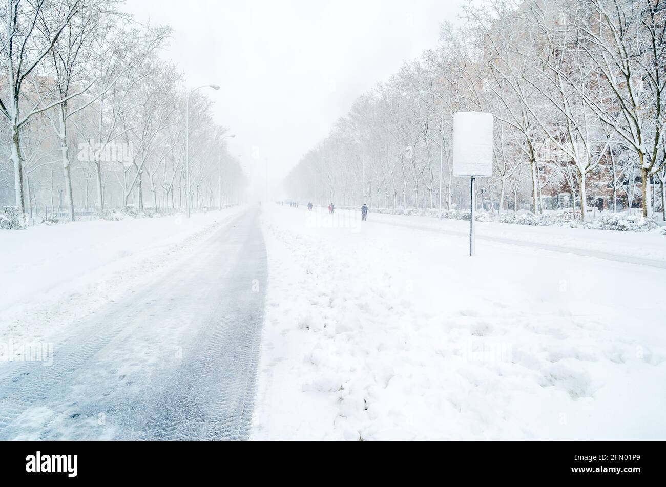 Streets of Madrid blanketed with the heaviest snowfall in 50 years ...