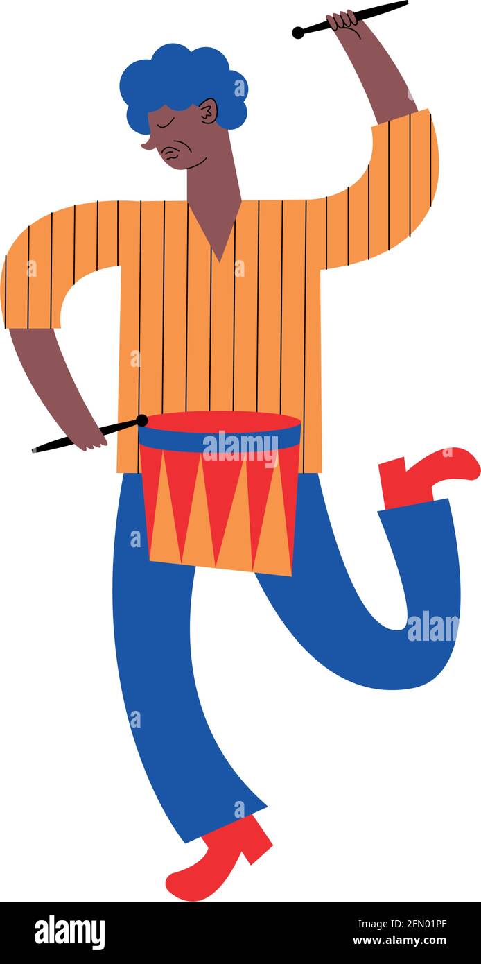 afro man playing drum character Stock Vector Image & Art - Alamy
