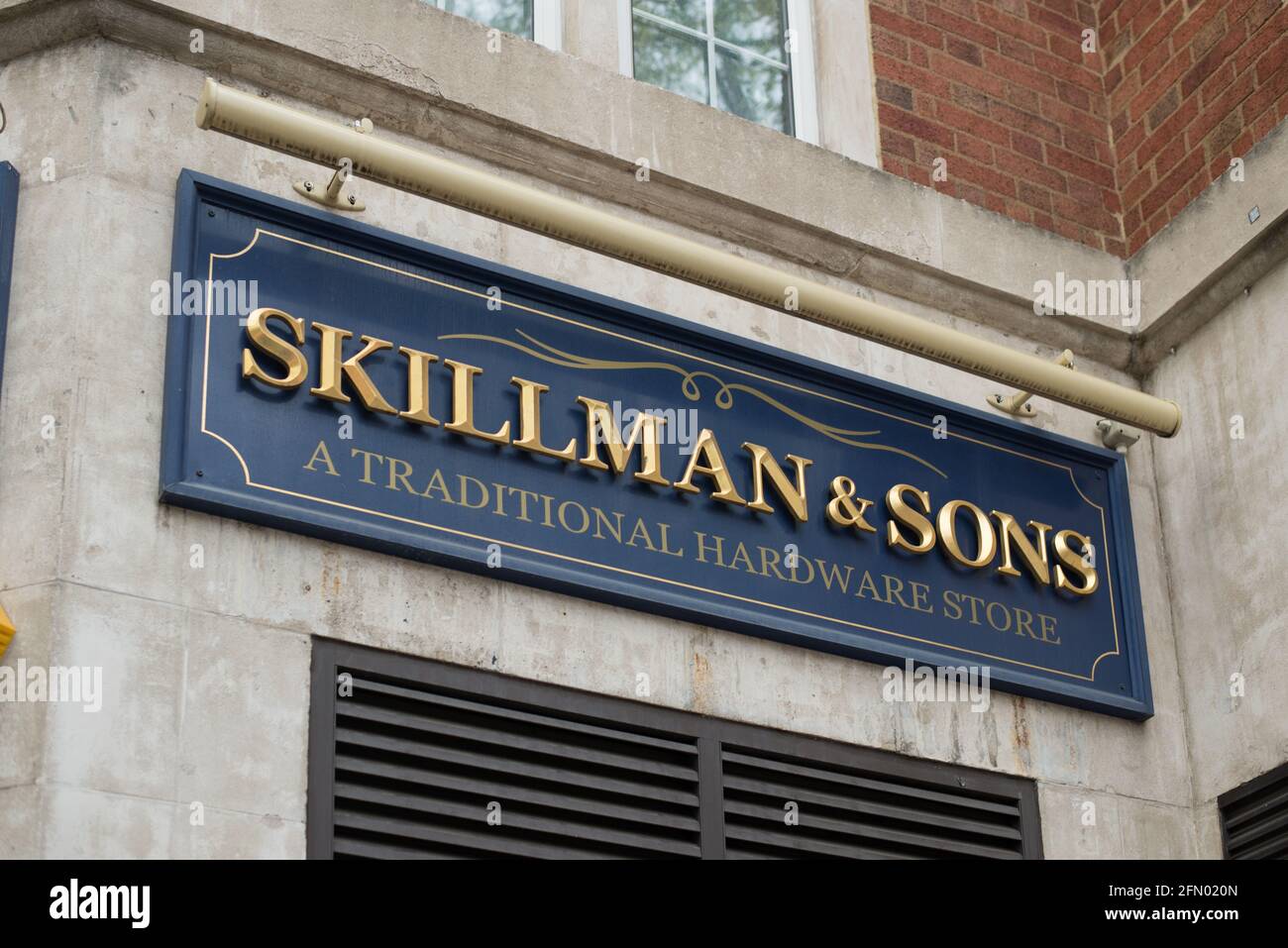 Traditional Classical Blue Logo Shop Sign Brand Skillman & Sons Stock ...