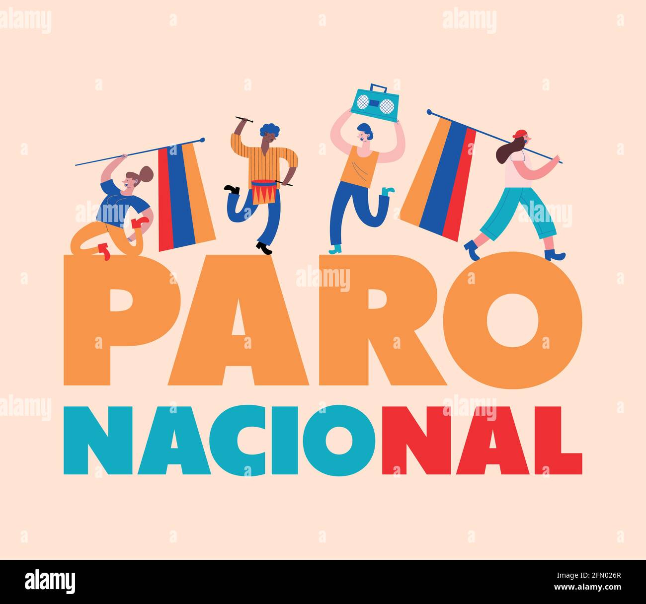 national strike with colombians protesters Stock Vector Image & Art - Alamy