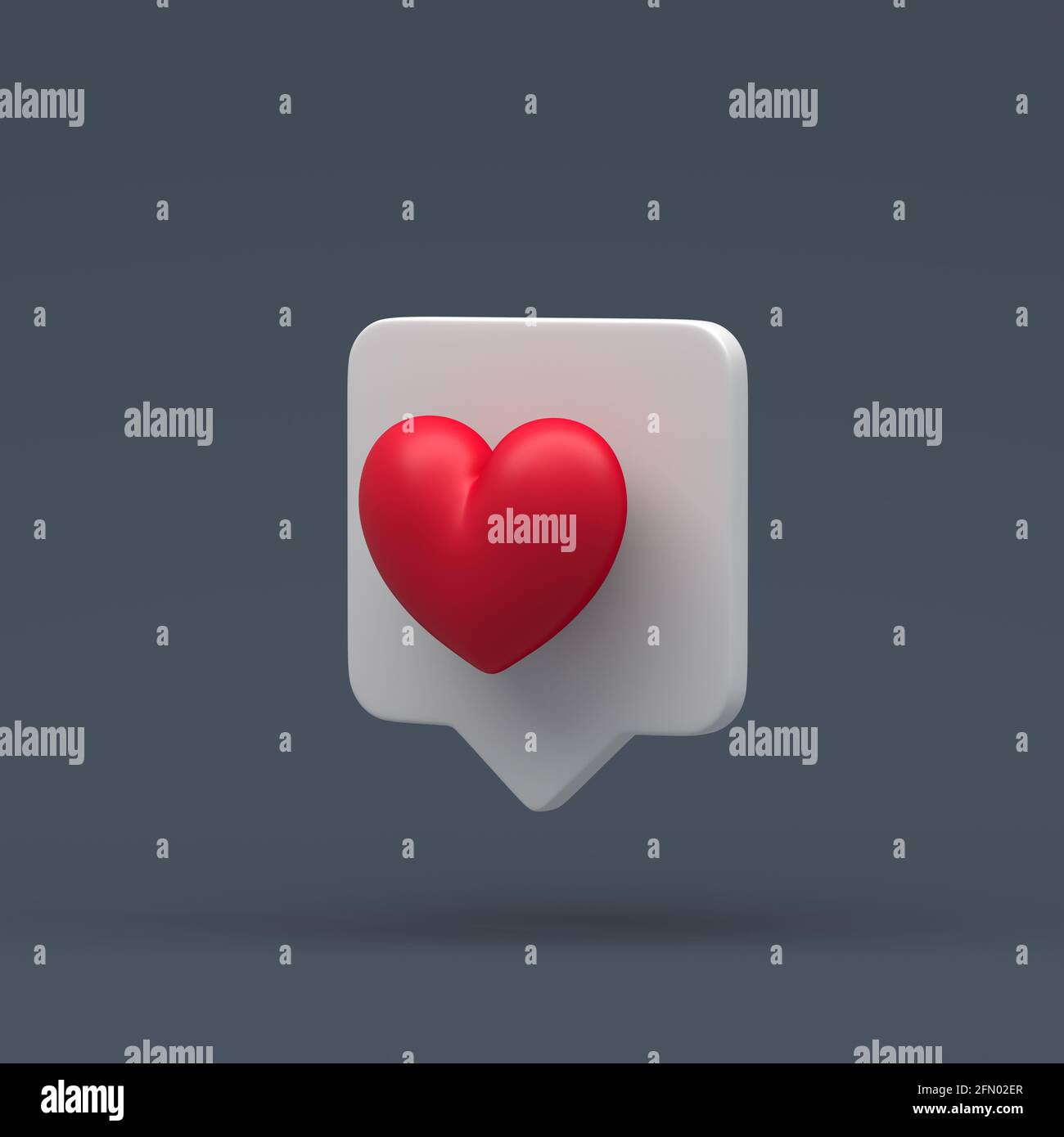 3d simple like notification on grey pastel background with clear shadow ...